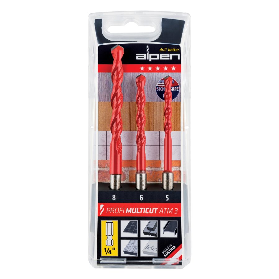 Alpen Alpen Multicut Drill Bit Set 3 Piece Hex Shank 5 6 8Mm | Alpen ...