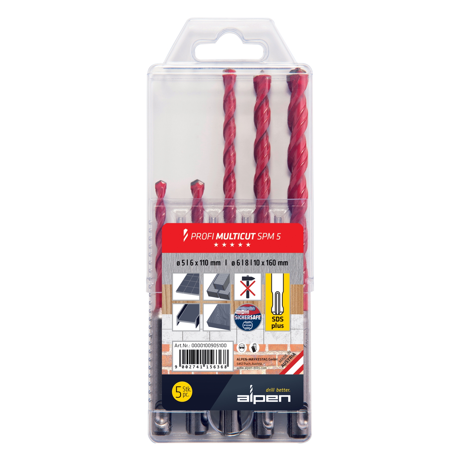 Profi Multicut SDS Drill Bit Set – 5, 6, 8, 10mm