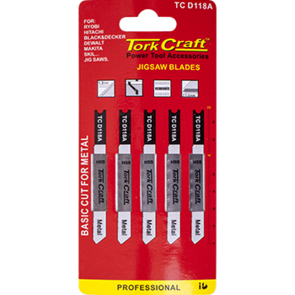 U-Shank Jigsaw Blade 21 TPI 5 pc | Metal 1.2 mm Cutting
